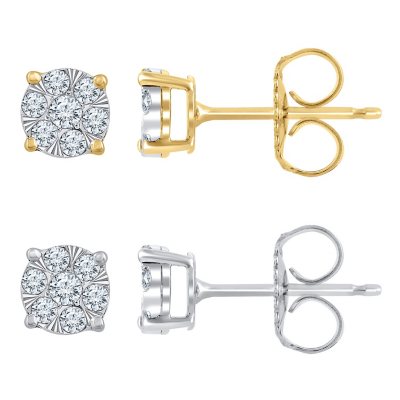 Click here for 0.23 ct. t. w. Diamond Cluster Earrings in 14 KARA... prices