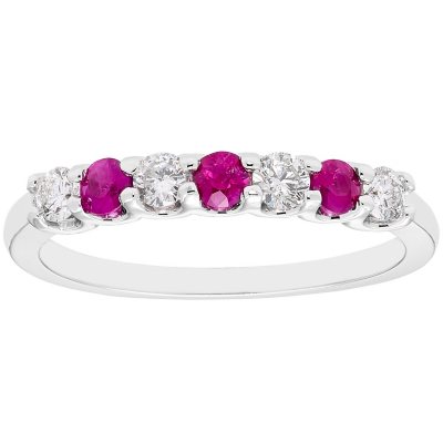 Click here for Ruby & .28CT T. W. Diamond Band in 14K White Gold... prices