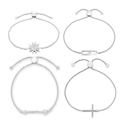 Click here for 0.08 CT. T. W. Sterling Silver Diamond Cross Bolo... prices