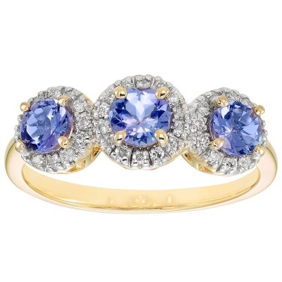 Click here for 3 Stone Genuine Tanzanite and .19CT. T. W. Diamond... prices