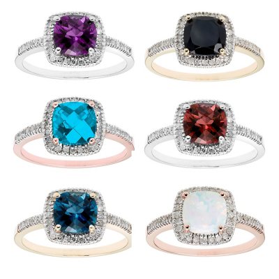 Click here for Lab Opal and .18 CT. T. W. Diamonds in 14K Gold Ro... prices