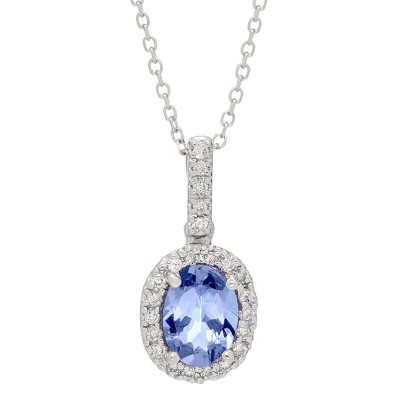 Click here for Genuine Tanzanite and .11CT. T. W. Diamond Pendant... prices