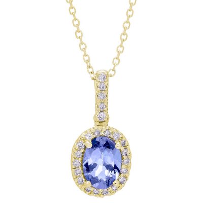 Click here for Genuine Tanzanite and .11CT. T. W. Diamond Pendant... prices