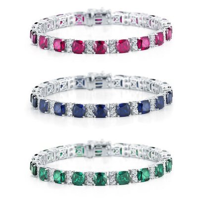 Click here for Cushion Cut Lab Created Gemstone and White Sapphir... prices