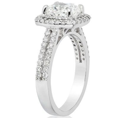 Superior Quality Collection 2.60 ct. T.W. Cushion Shaped Diamond Engagement Ring in 18K White Gold I VS2 6.5 6.5