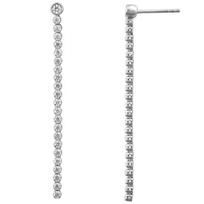 Click here for 1 CTTW Diamond Hanging Drop Earrings in 14K White... prices