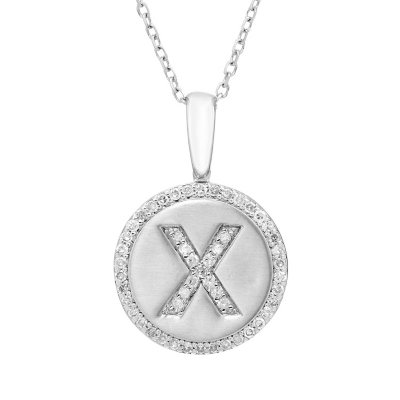 Click here for Sterling Silver and Diamond Initial Pendant:- X prices