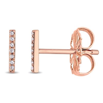 Click here for Diamond-Accent Linear Bar Earrings in 14k White Go... prices