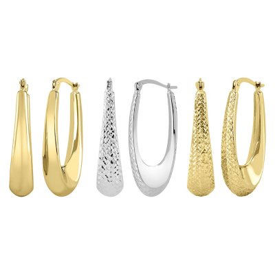Click here for 14K White Gold Diamond Cut and High Polish Elongat... prices