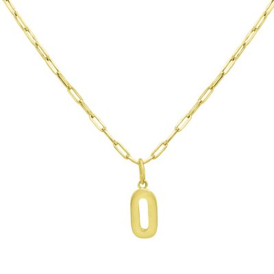 Click here for 14K Yellow Gold Initial Pendant on Paperclip Chain... prices