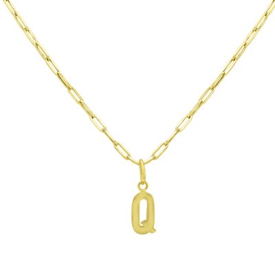 Click here for 14K Yellow Gold Initial Pendant on Paperclip Chain... prices