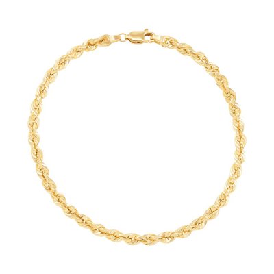 Click here for Heavy Hollow Rope Chain Bracelet in 14K Gold:- 8.5 prices