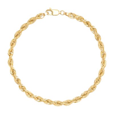 Click here for Heavy Hollow Rope Chain Bracelet in 14K Gold:- 7 prices