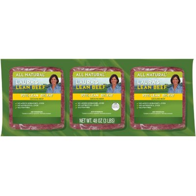 Laura's 92/8 Lean Ground Beef (3 lbs.) - Sam's Club