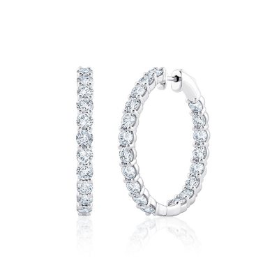 Click here for Lab Created Round Brilliant Diamond Hoop Earrings... prices