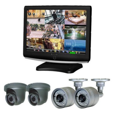Clover All-in-One 22" LCD 4 Camera Security System - Sam's Club