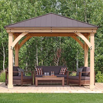 Click here for Yardistry All Cedar Meridian Gazebo with Aluminum... prices