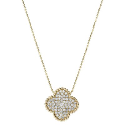 Click here for 0.45 CT. TW. Round Cut Clover Diamond Pendant in 1... prices
