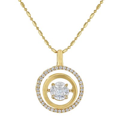 Click here for 0.50 CT. T. W. Double Circle Dancing Diamond Penda... prices