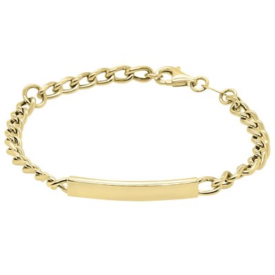 Click here for Mommy and Me 14K Yellow Gold Curb Link ID Bracelet... prices