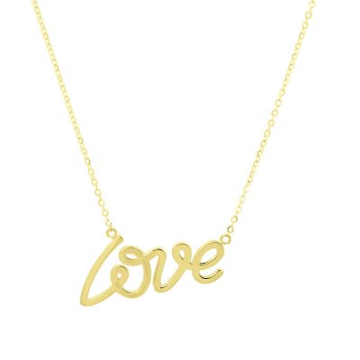 Click here for Script Love Pendant Necklace in 14K Gold prices