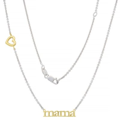 Click here for Adjustable Mama & Heart Necklace in Italian Sterli... prices