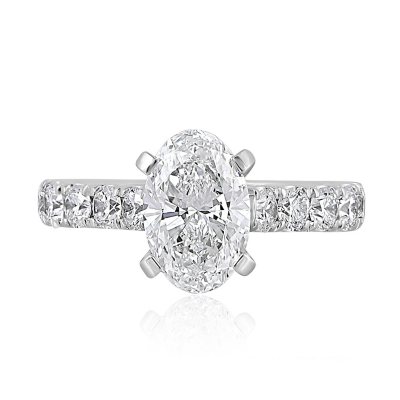 Click here for Lab Created Oval Cut Diamond Ring In 18K Gold:- 6... prices