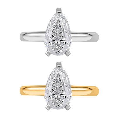 Click here for Lab Created Diamond Pear Cut Solitaire Ring In 18K... prices