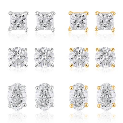 Click here for Lab Created 2.00 CT. T. W. Fancy Cut Diamond Stud... prices