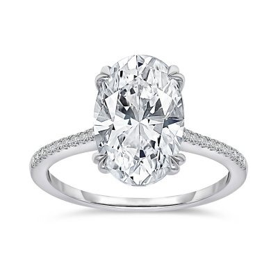 Click here for Lab Created 4.00Cttw 18KW Oval Center Dia Bridal R... prices