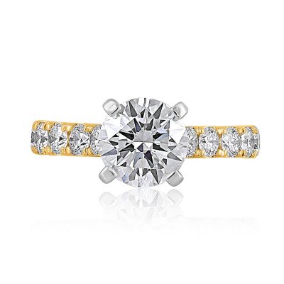 Click here for Lab Created Round Cut Diamond Ring in 18K Gold- 6... prices