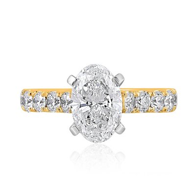 Click here for Lab Created Oval Cut Diamond Ring In 18K Gold- 6.5... prices