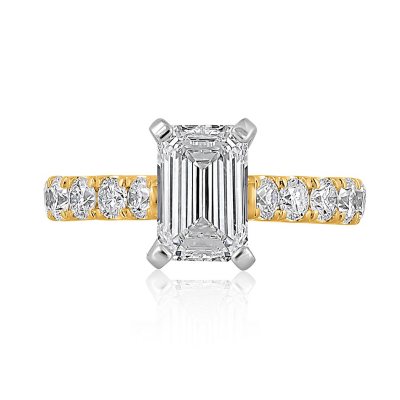 Click here for Lab Created Emerald Cut Diamond Ring in 18K Gold-... prices