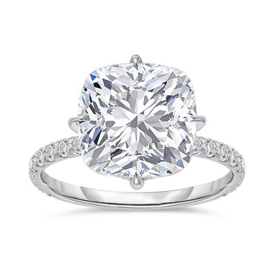 Click here for Lab Created 5.50 CT. T.W. Cushion Cut Diamond Ring... prices