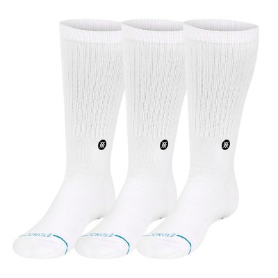 Click here for Stance Icon Mens 3-Pack Crew Sock:- L  White prices