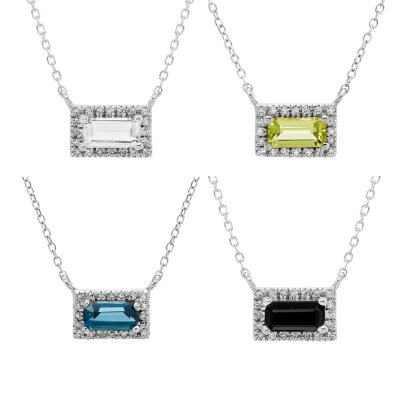 Click here for Baguette Cut Gemstone and 0.06 CT. T. W. Diamond H... prices