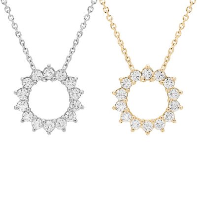 Click here for 0.50 CT. T. W. Circle Diamond Pendant in 14K Gold:... prices