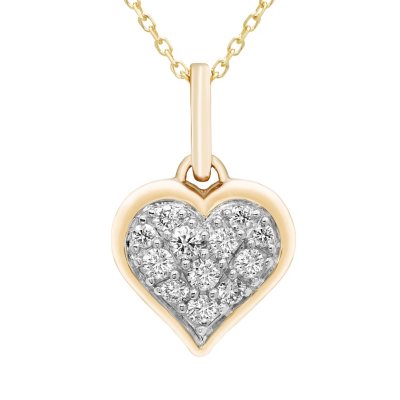 Click here for 0.25 CT. T. W. Round Cut Pavé Diamond Heart Pendan... prices