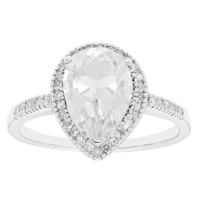 Click here for Pear Cut Lab Created Gemstone & 0.19 CT. T. W. Dia... prices