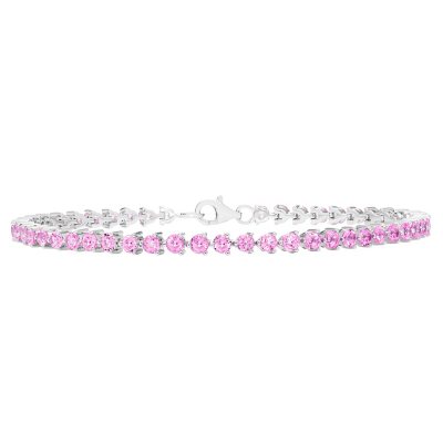 Click here for Round Cut Gemstone Tennis Bracelet in Sterling Sil... prices
