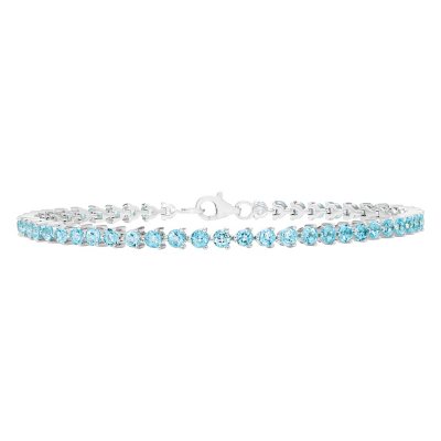 Click here for Round Cut Gemstone Tennis Bracelet in Sterling Sil... prices