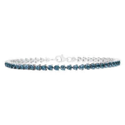 Click here for Round Cut Gemstone Tennis Bracelet in Sterling Sil... prices