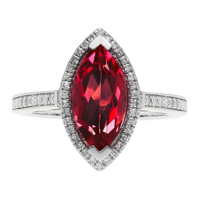 Click here for Marquise Cut Gemstone & .20 CT TW Diamond Ring in... prices