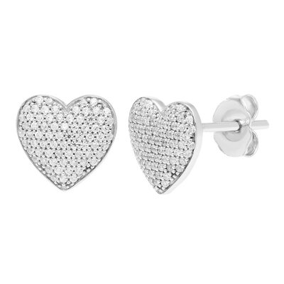 Click here for Diamond Heart Stud Earrings in Sterling Silver prices