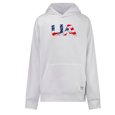 Click here for Boys UA Rival Fleece Freedom Wordmark Hoodie White... prices