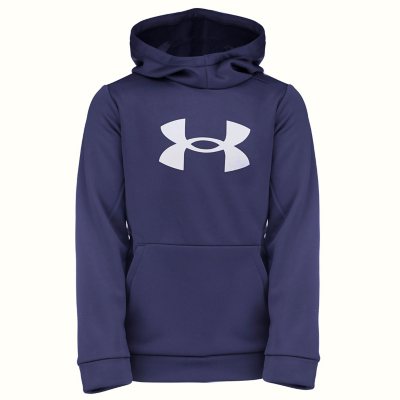 Click here for Boys Armour Fleece Big Logo Hoodie Midnight Navy Y... prices