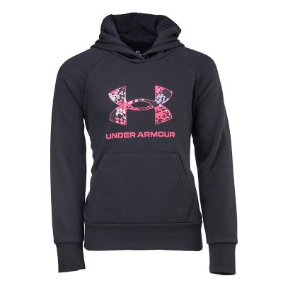 Click here for Girls Ua Rival Fleece Big Logo Print Fill Hoodie B... prices