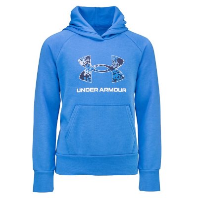 Click here for Girls Ua Rival Fleece Big Logo Print Fill Hoodie B... prices