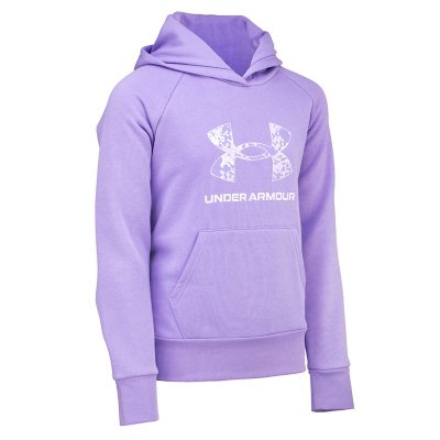 Click here for Girls Ua Rival Fleece Big Logo Print Fill Hoodie T... prices