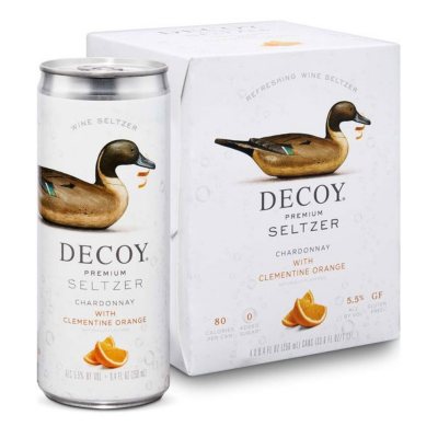 Decoy Premium Seltzer Chardonnay with Clementine Orange (250 ml can, 4 ...